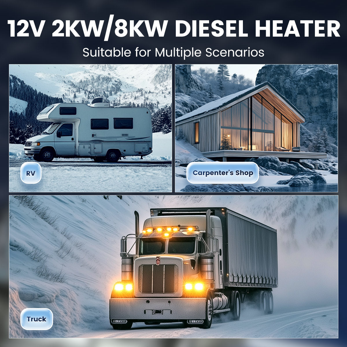F Series Diesel Heater Origin-SE, 12V App Control - Hcalory