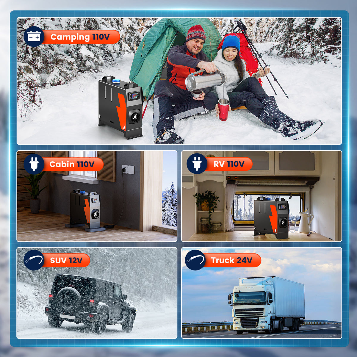 L1 Diesel Heater Station-SE, 8KW 12V All In One APP - Hcalory