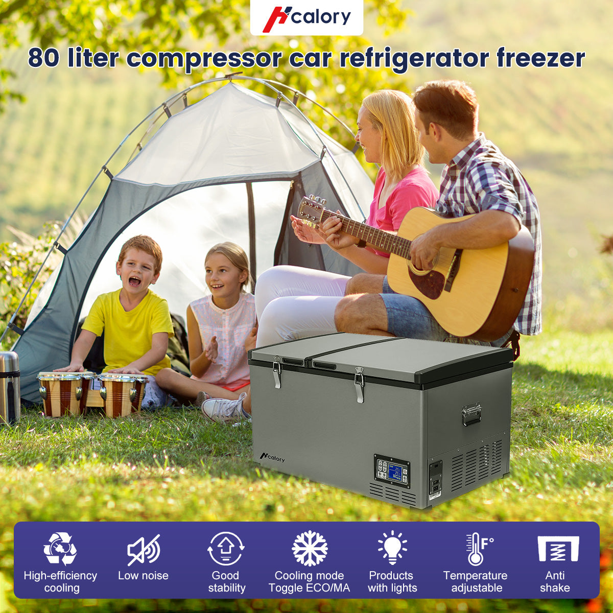 F39 Portable Freezer, 80L Compressor Cooler - Hcalory