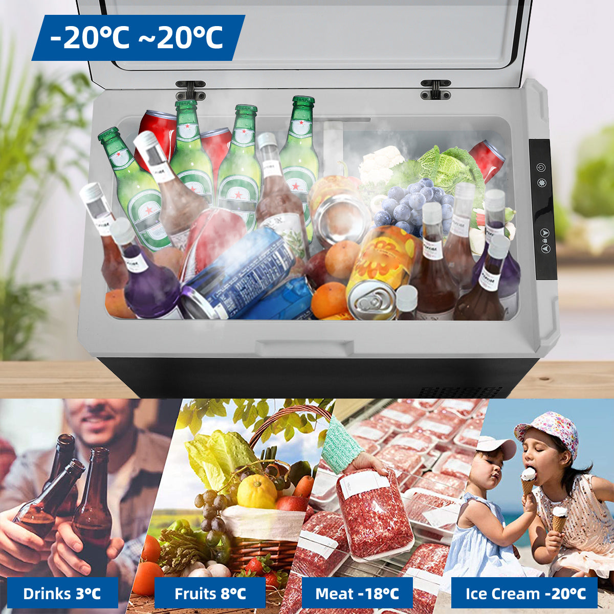 F89 Portable Fridge, Dual Zone Max, 30L/40L/50L - Hcalory